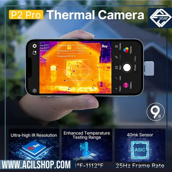 INFIRAY P2 Pro IOS Thermal Camera 256 × 192 InfiRay sensor -20°C to 600°C - Acil Shop